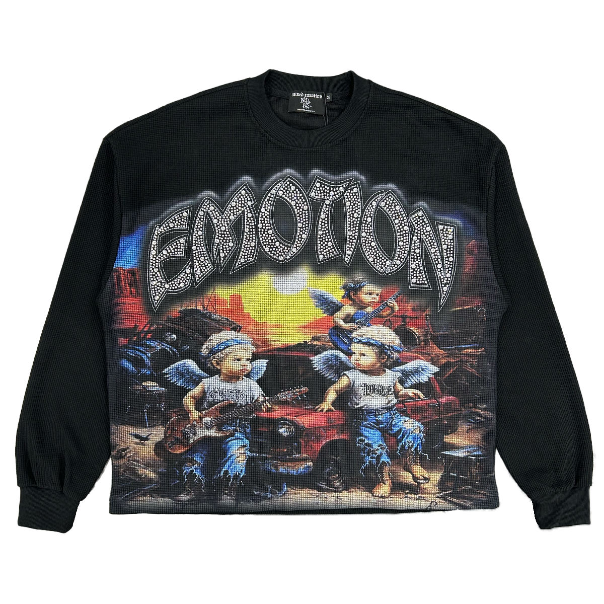 Mixed Emotion | "Sunrise" Rhinestone Thermal Long Sleeve – 6 Rings ...